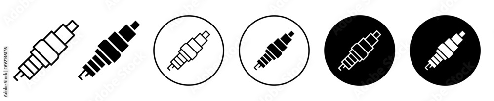 Spark plug icon. mechanical part of automotive car or bike vehicle ...