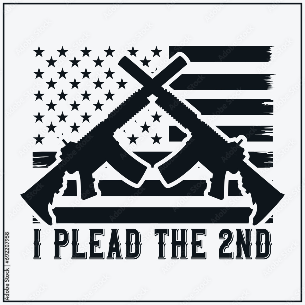 USA Flag I Plead The 2nd Amendment T-Shirt Pro Gun Firearm Rights AR-15 ...