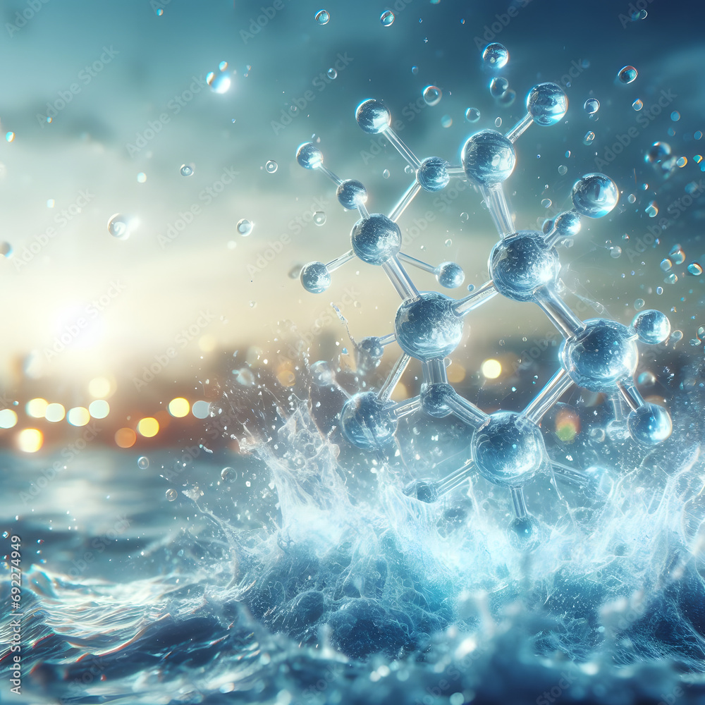 molecules of water, evaporation of water, chemical reaction, reacción ...