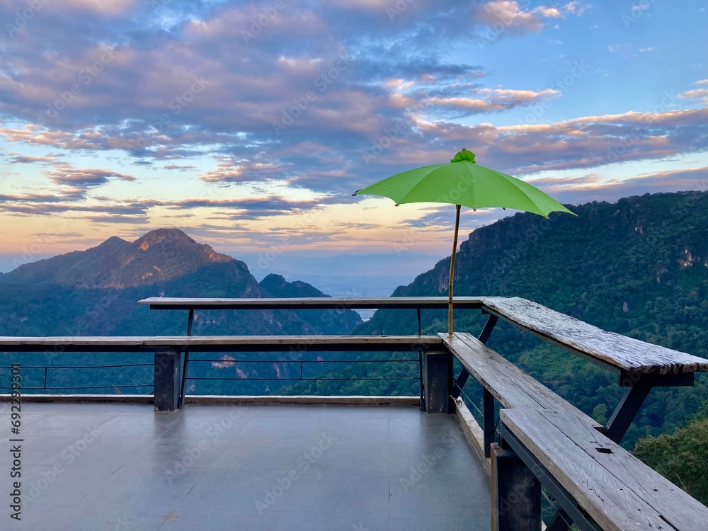 Nature view and native village of Coffee shop at Doi Pha Hee, Chiang ...