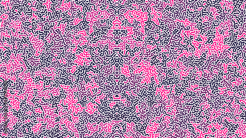 Turing reaction diffusion monochrome seamless pattern with chaotic ...