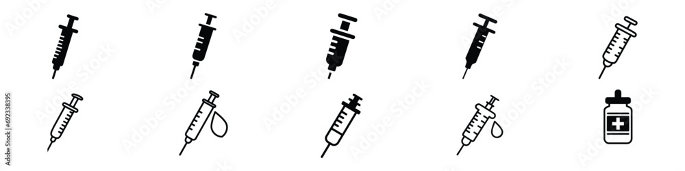 syringe icon, syringe icon vector black and white. Doctors often use ...