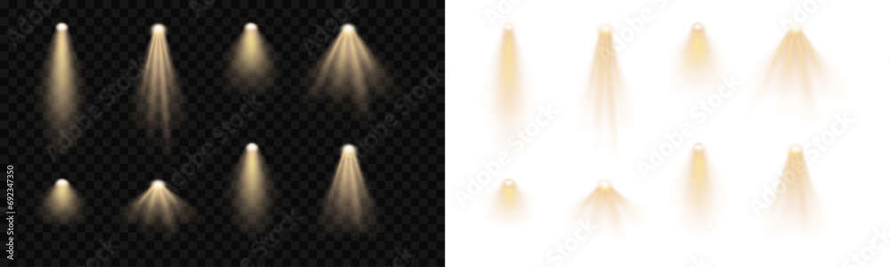 Floodlight beam, illuminated spotlights. Light sources, concert ...
