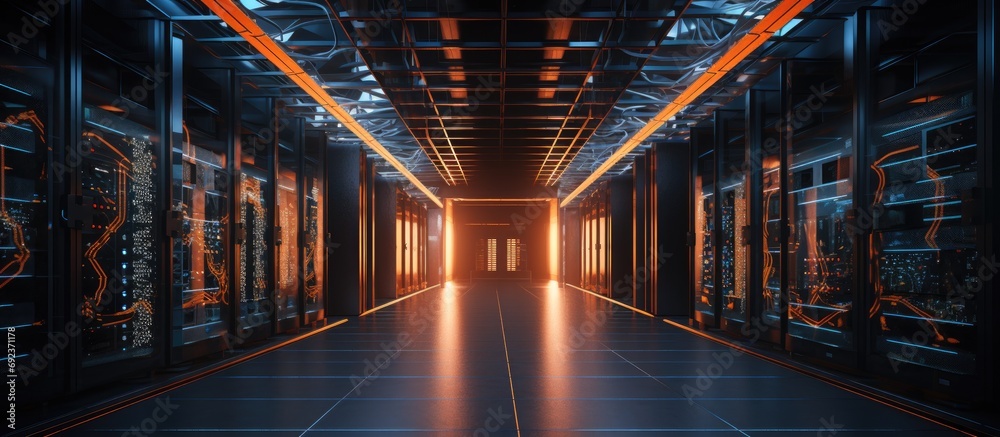 Data center and network devices in high performance operation Stock Photo | Adobe Stock