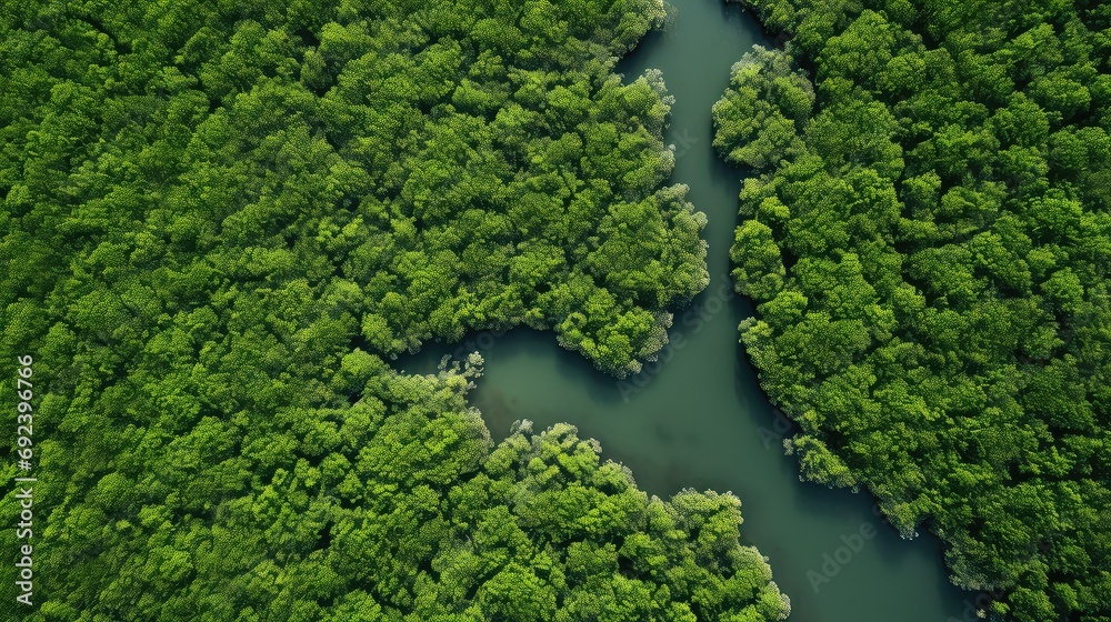wetland mangrove forest landscape illustration trees tidal, estuary ...