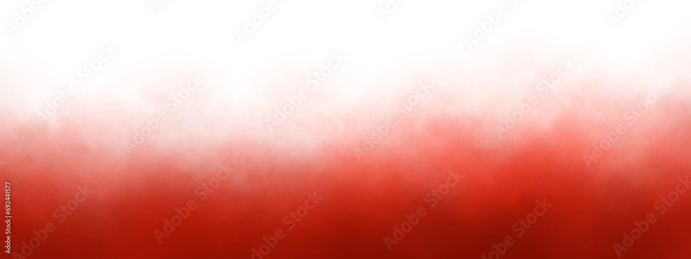 Abstract floating red smoke on a transparent horizontal background. Red ...