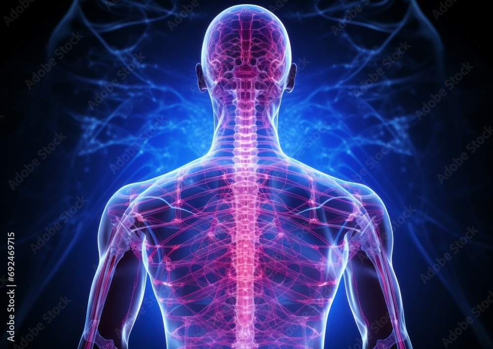 X-ray human male skeletal body. Muscles and internal organs diagram on ...