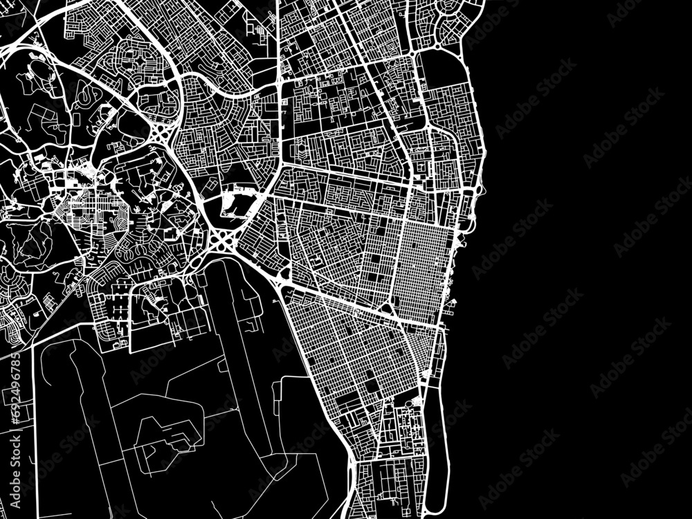 Vector road map of the city of Khobar in the Kingdom of Saudi Arabia ...