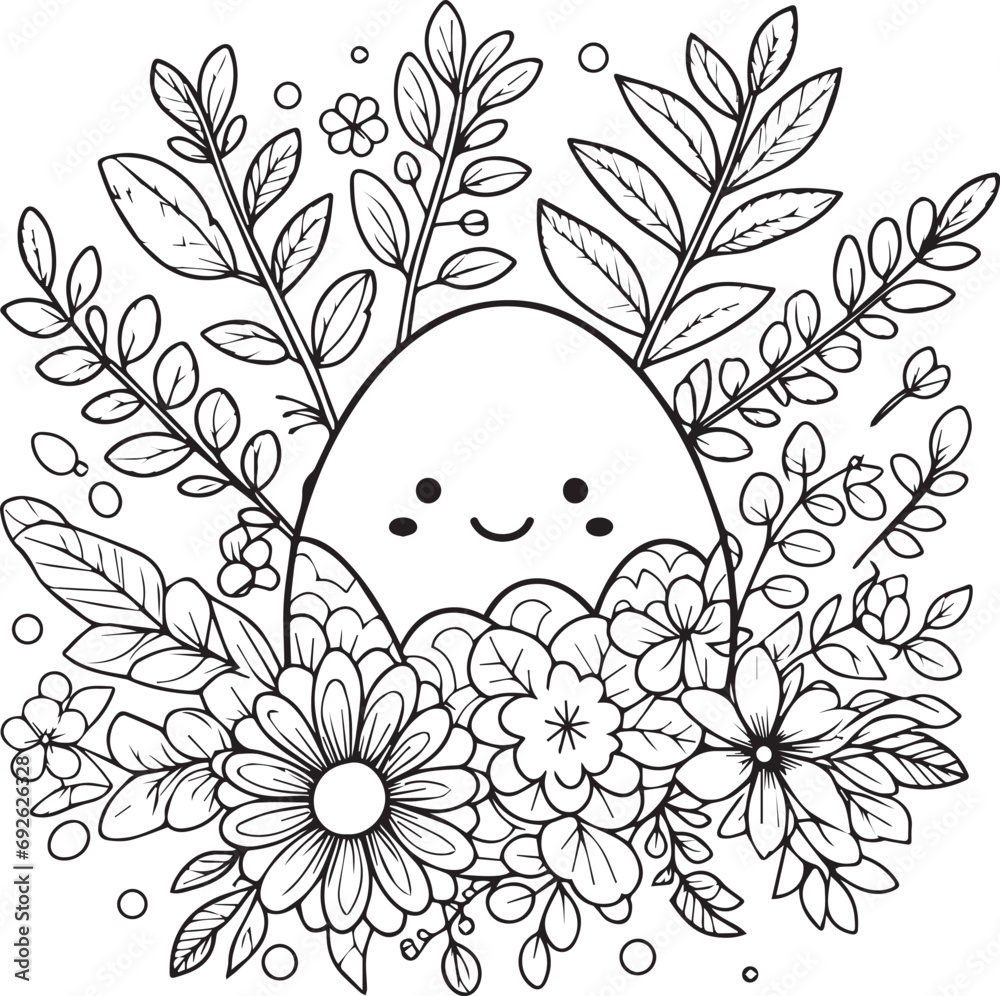 Image vectorielle Stock Springtime Delights easter egg coloring pages ...