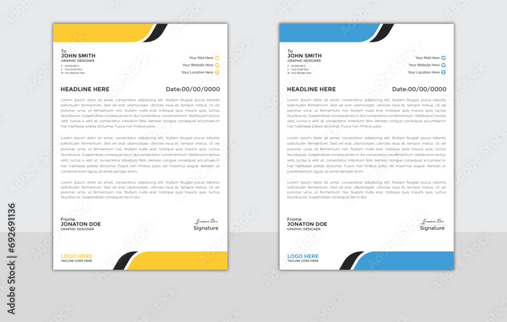 Letter Head Design,letterhead design set a4 size and unique shape ...