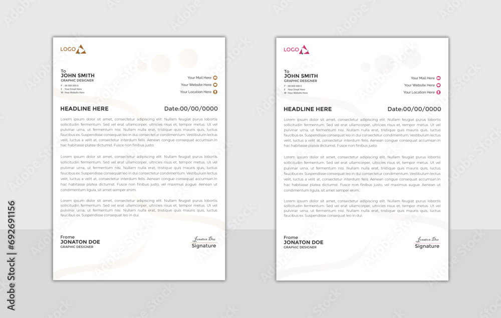 Letter Head Design,letterhead design set a4 size and unique shape ...