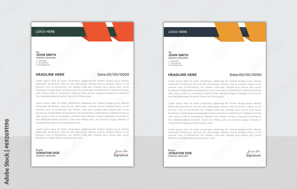 Letter Head Design,letterhead design set a4 size and unique shape ...