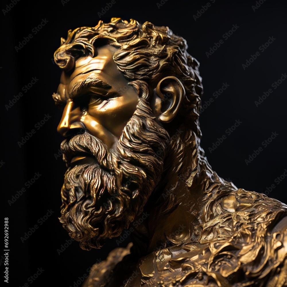 Abstract ancient roman, greek stoic person with a muscular body, marble ...