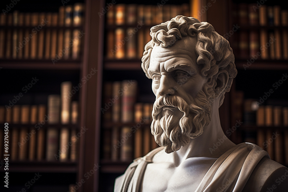 Iconographic portrait of a revered philosopher, marble bust, stoic ...