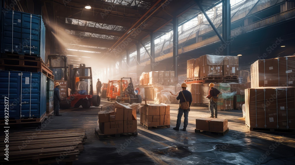 inventory cargo warehouse background illustration distribution chain ...