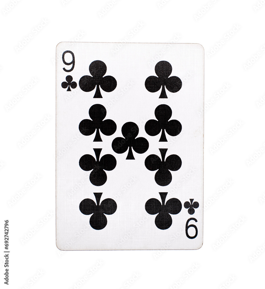 Nine of clubs playing card on a transparent background Stock Photo ...