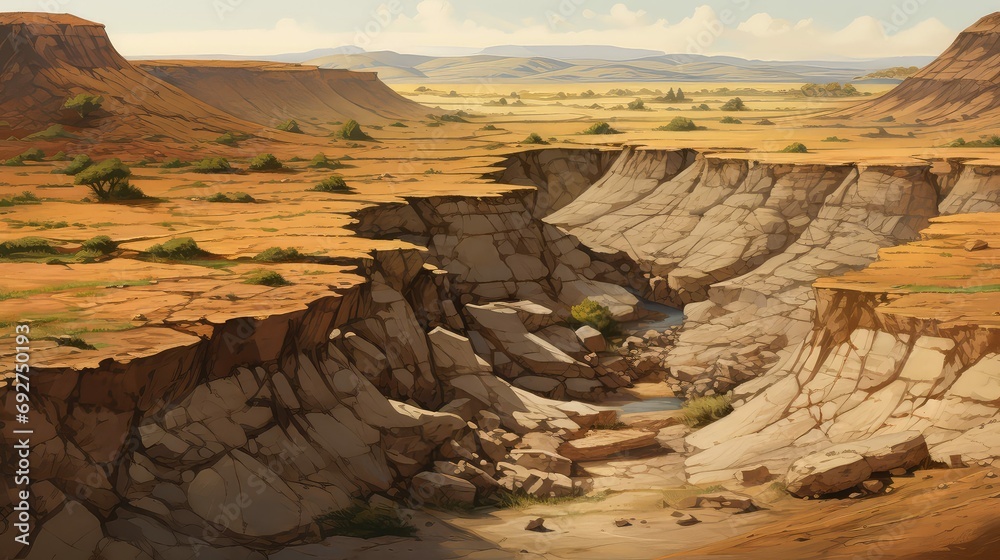 fertile alluvial plains landscape illustration agriculture farming ...