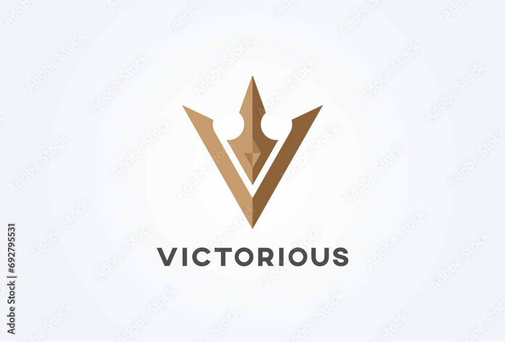 Initial V Crown logo, letter V with Crown combination, Flat Vector Logo ...