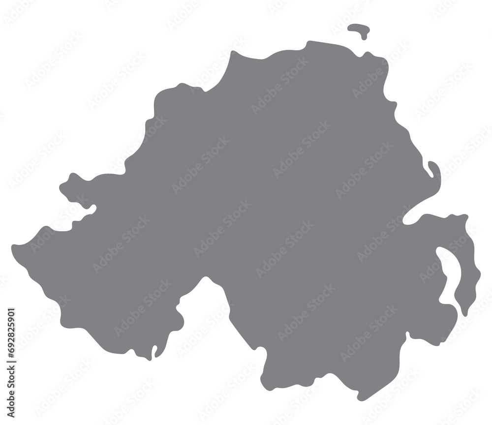 Northern Ireland map. Map of Northern Ireland in grey color Stock ...