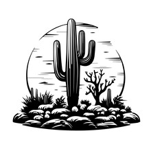 Arizona Desert Saguaro Cacti Art Free Stock Photo - Public Domain Pictures