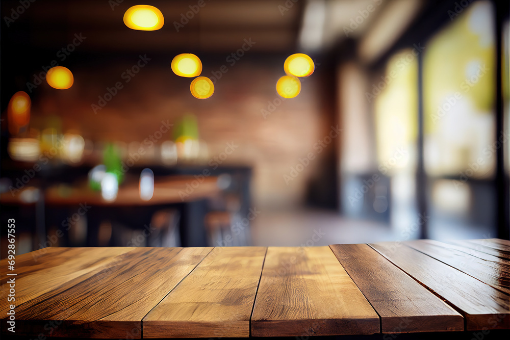 Empty wood table for product display in blur background of admirable ...
