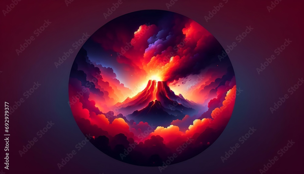 Gradient color background image with a fiery volcano theme, featuring a ...