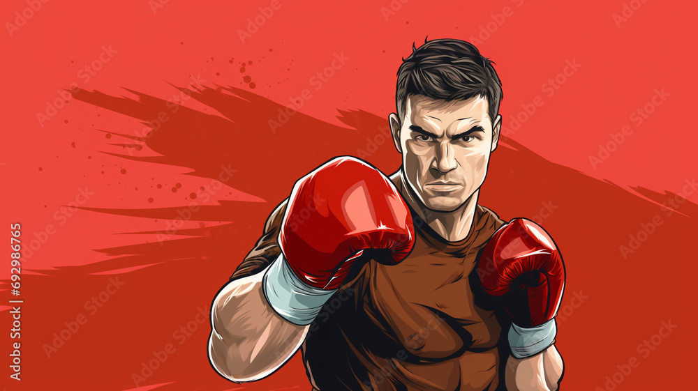 drawing of a boxer. - logo of a sports champion. Stock Illustration ...