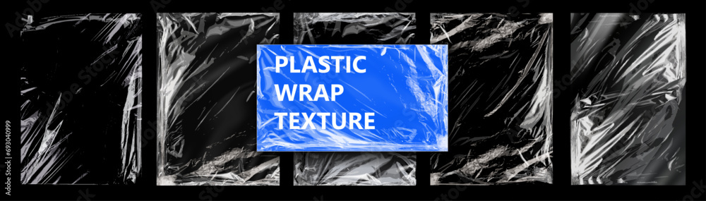 Сollection of plastic wrap texture for background and photo overlay ...