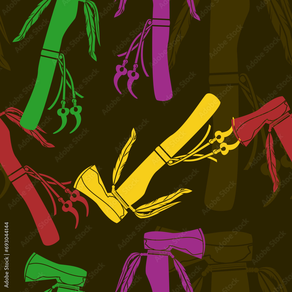 Editable Vector of Flat Monochrome Native American Tomahawk Axes ...