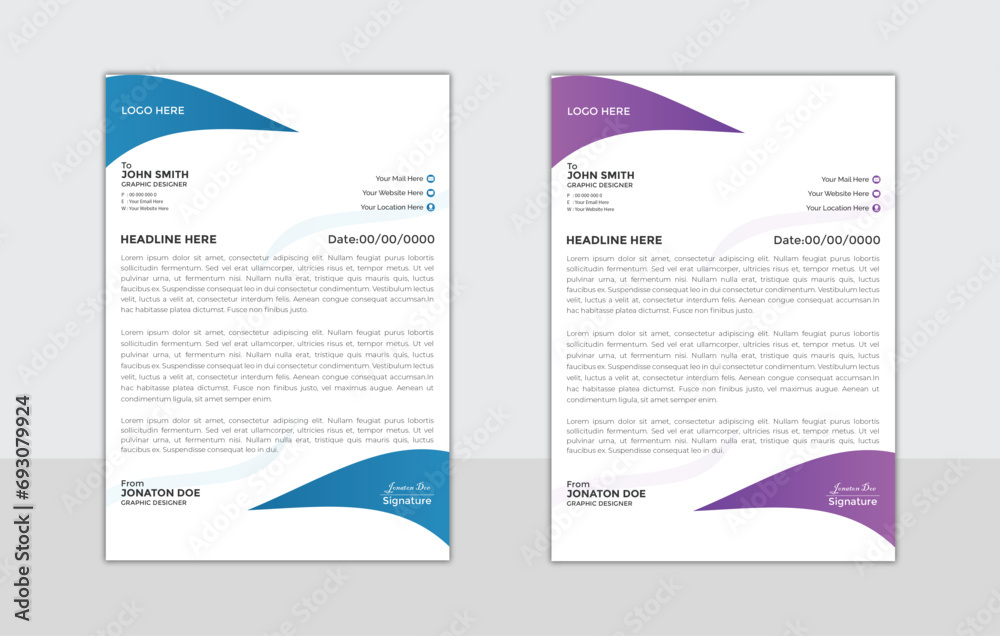 Letter Head Design,letterhead design set a4 size and unique shape ...