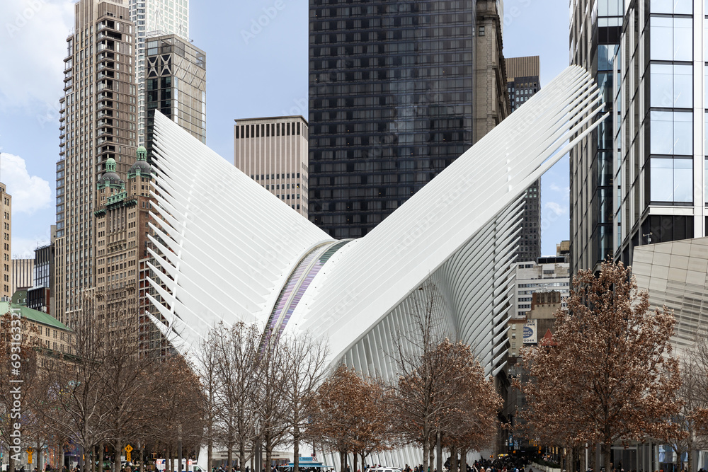 New York, NY, USA - December 11, 2023: The Oculus, also known as the ...