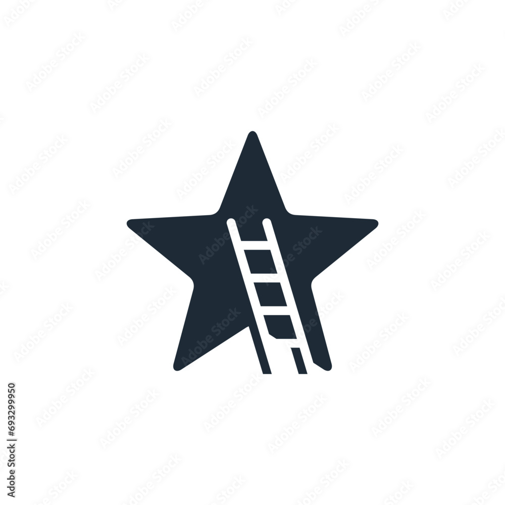 Stairway to the top to the star. Achieve success, results. Improve ...