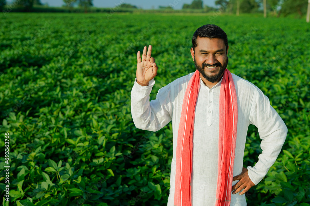 indian farmer at farm field Stock Photo | Adobe Stock