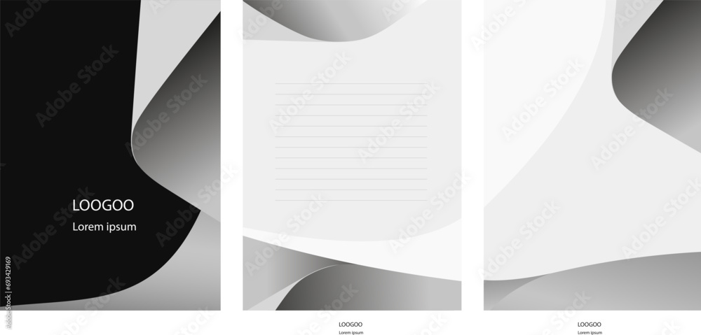 Stylish presentation cover page template, note pdf, vector, printable ...