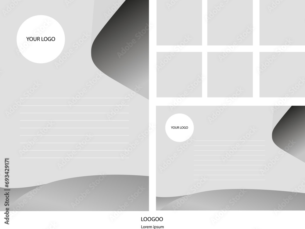 Stylish presentation cover page template, note pdf, vector, printable ...