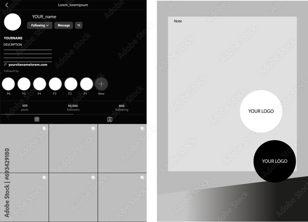 Stylish presentation cover page template, note pdf, vector, printable ...