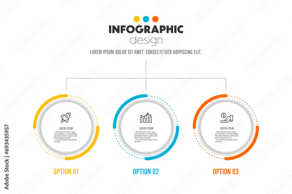Vector circle timeline for infographics, template for diagrams, graphs, presentations and ...