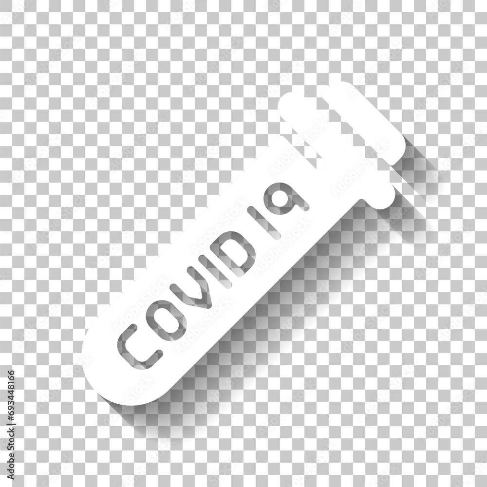 Coronavirus test, covid 19, simple medical icon. White icon with shadow ...