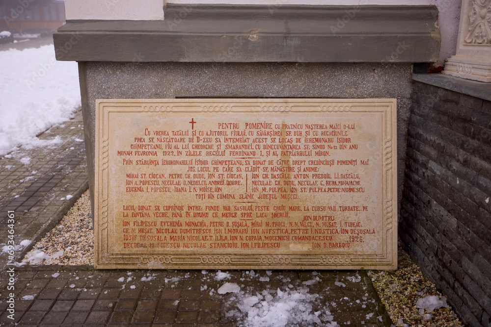 Slanic Arges Romania December 10, 2023. Slanic Monastery in Arges ...