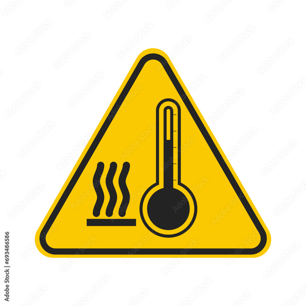 Printable label sticker design yellow triangle safety sign of danger ...