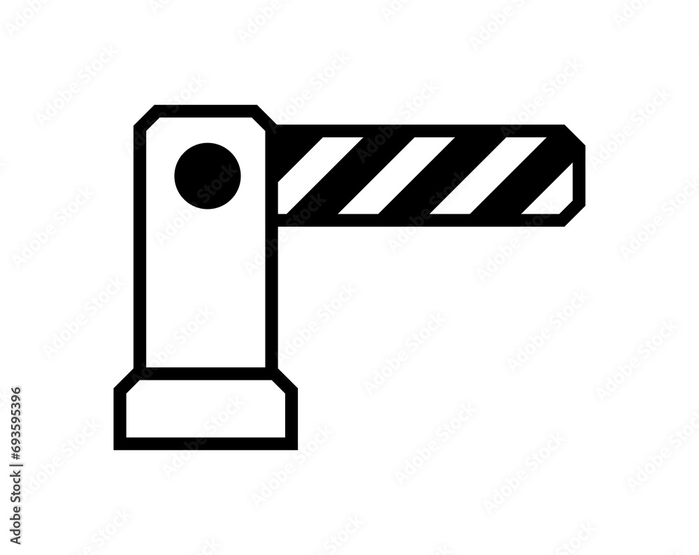 Barrier icon. Entry barrier. Paid parking attribute. Symbol of access ...