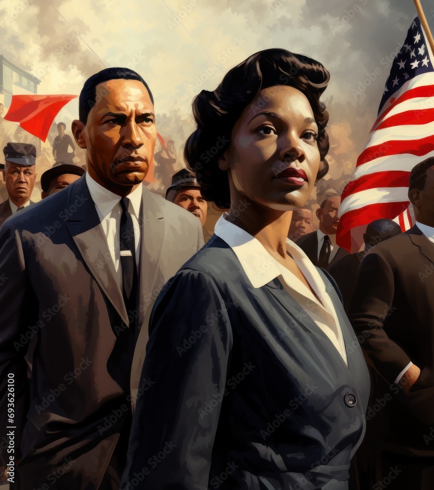 Illustration Stock Leaders of the civil rights movement in the United ...