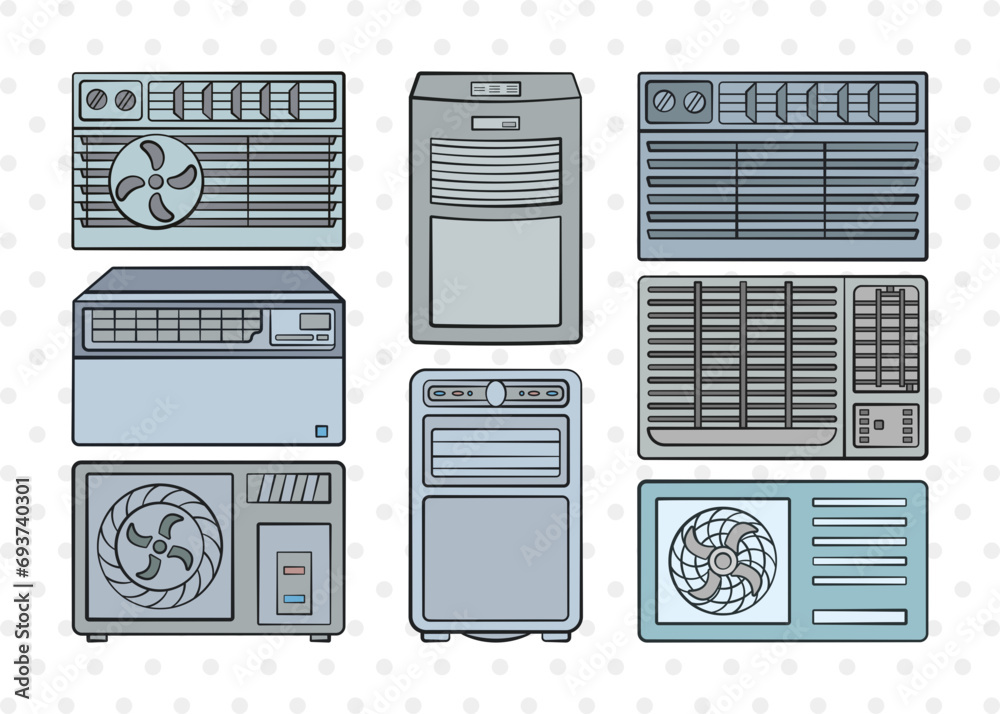 Air Conditioner SVG, AC Clipart, Floor Standing Svg, HVAC Svg, Portable ...