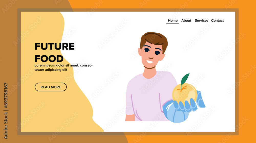 concept future food vector. smart biotechnology, digital analysis ...