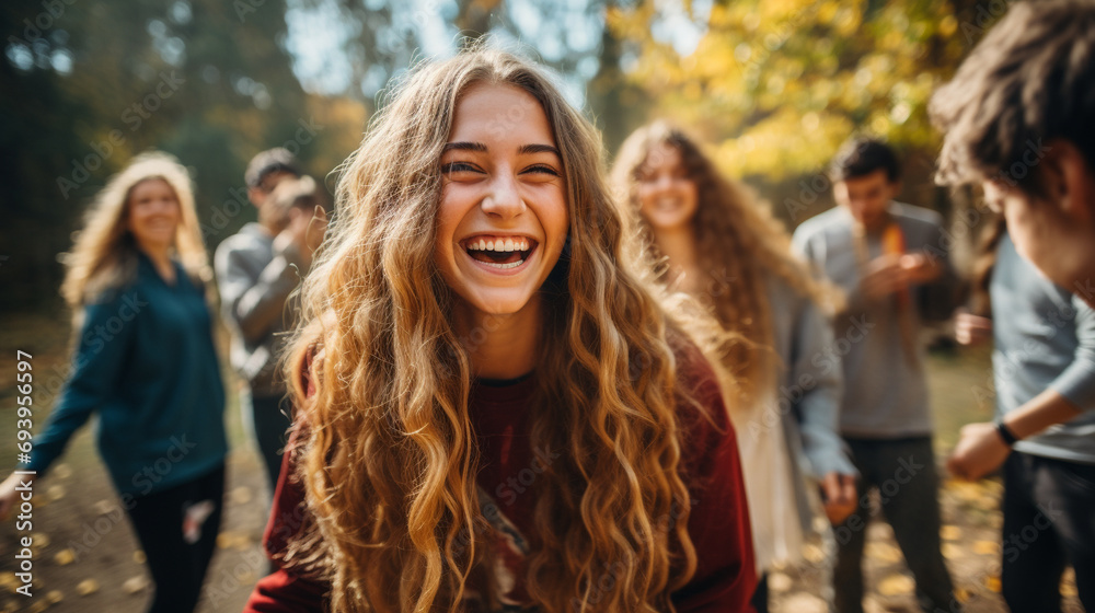 Teenagers engaged in a friendly sports competition, highlighting ...