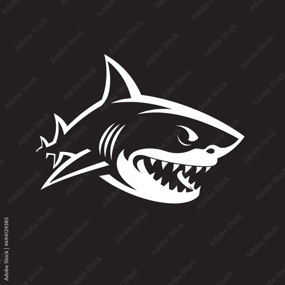Aquatic Sovereignty Unleashed Iconic Emblem Design Sharks Menace ...