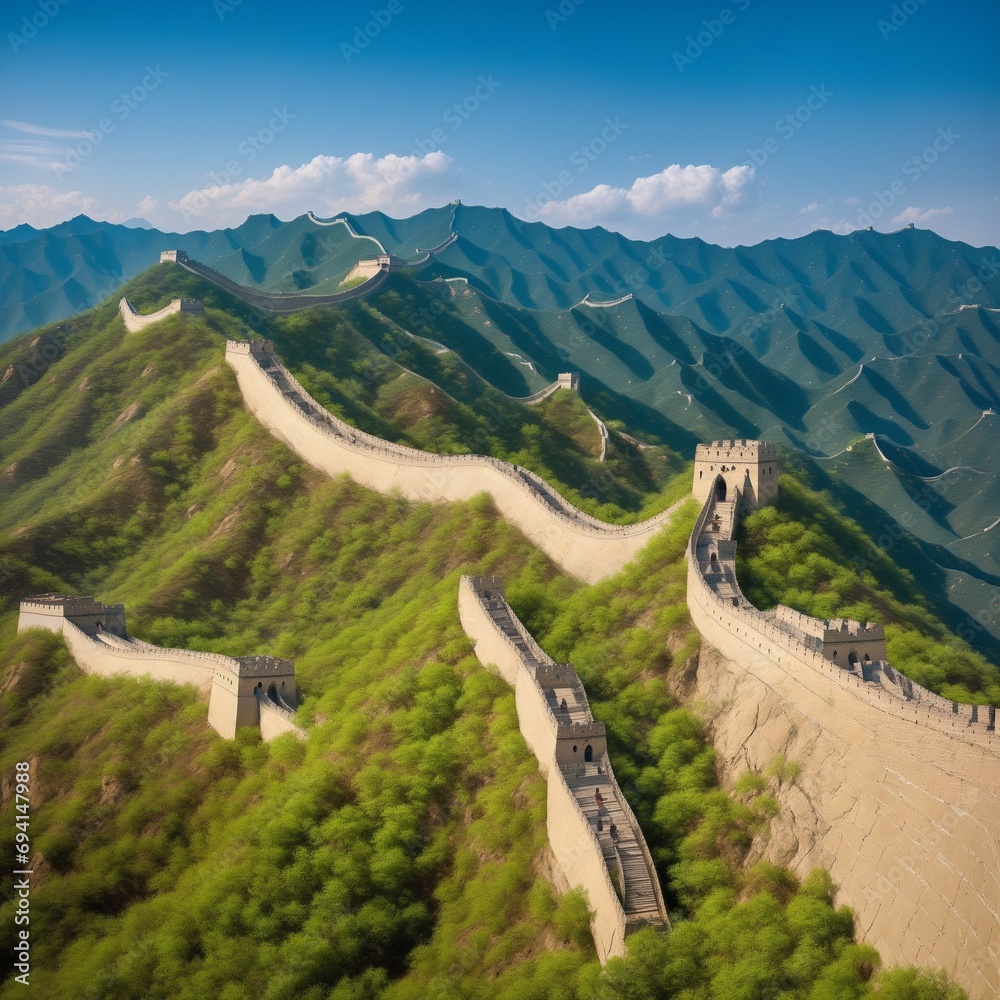 The Great Wall of China, built by the Qin Dynasty in the 3rd century BC ...