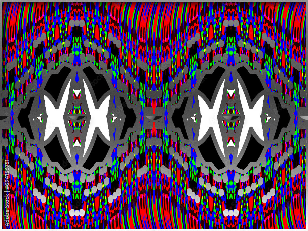 Abstract, Multiple Vertical Patterns, with 3d Design, and Coloured ...