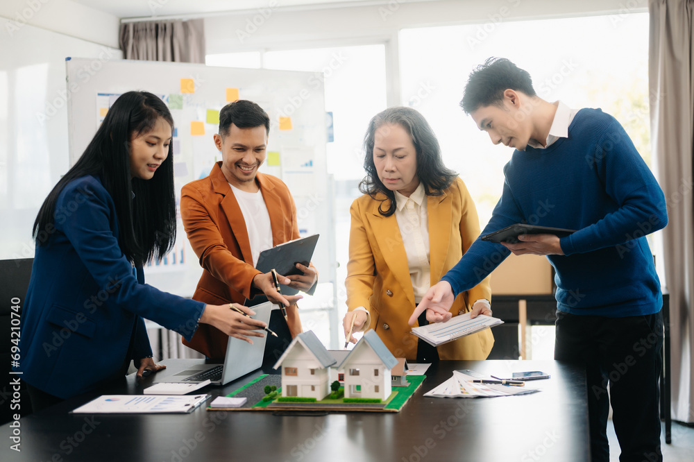 balancing the property sector The real estate agent is explaining the ...