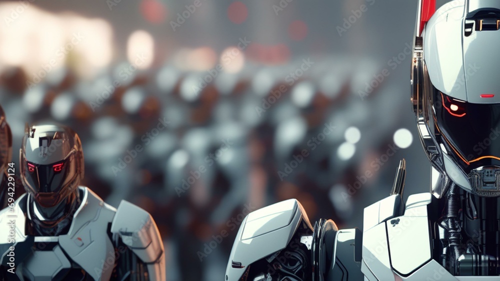 cinematic ai robot workforce wallpaper Stock Photo | Adobe Stock